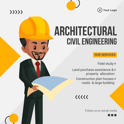 Architectural civil engineering landscape banner Vector Image