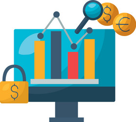 Computer chart security exchange stock market Vector Image