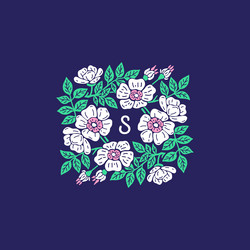 Floral monogram Royalty Free Vector Image - VectorStock