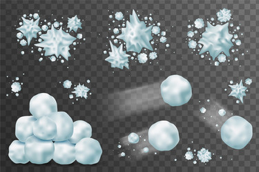 Snowball splatter set Royalty Free Vector Image