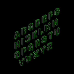 Isometric Grid Alphabet Vector Images (68)