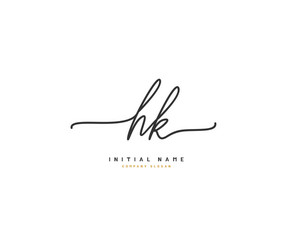 Mk initial letter handwriting logo hand drawn Vector Image