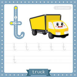 Letter t uppercase and lowercase tracing practice Vector Image