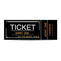 Modern admit one ticket for cinema Royalty Free Vector Image