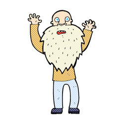 Comic cartoon happy man with beard Royalty Free Vector Image