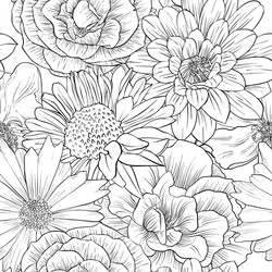 Floral tile pattern flower background garden Vector Image