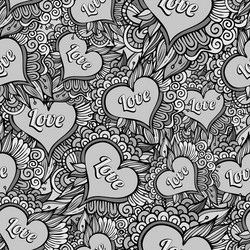 Doodles love seamless pattern Royalty Free Vector Image