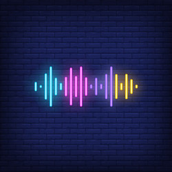 Live sound neon text with sound wave Royalty Free Vector