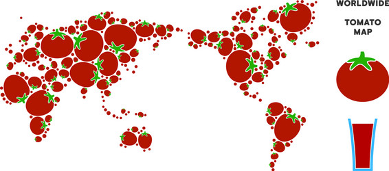 Japan map composition of tomato Royalty Free Vector Image