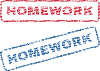 Grunge homework textured round stamps Royalty Free Vector