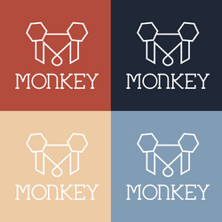 Monkey monogram Royalty Free Vector Image - VectorStock