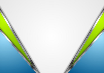 Silver metallic lines orange green background Vector Image