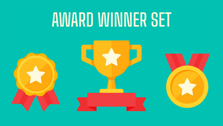 Golden trophy with engraved nameplate symbol Vector Image