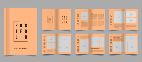 Design portfolio template minimalist Royalty Free Vector