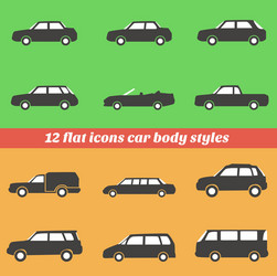 Car or automobile body type names flat Royalty Free Vector