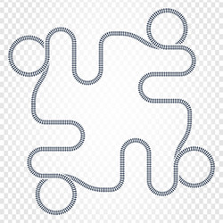 Railway line labyrinth and nodes map Royalty Free Vector