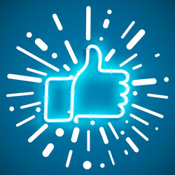 Finger up with like gesture Royalty Free Vector Image