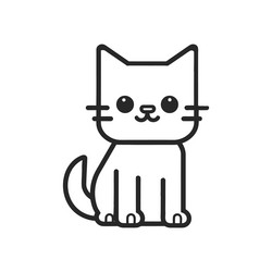 Outline black cat for coloring doodle cat Vector Image