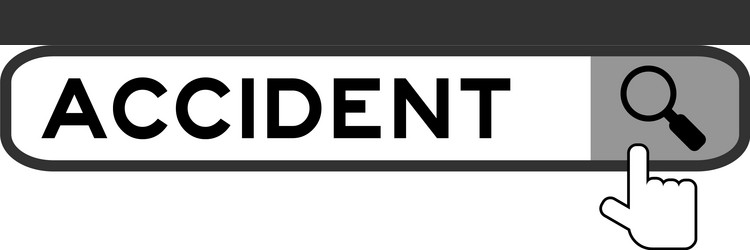 Red color inserted label with word accident Vector Image