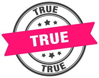 True stamp label on transparent background Vector Image