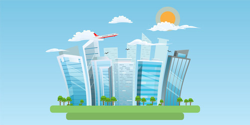 Horizontal Banner with Megapolis Vector Images (over 100)