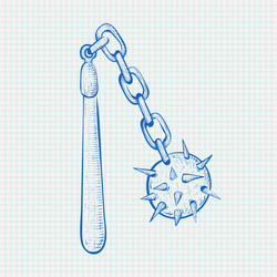 Morningstar Weapon Drawing