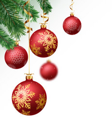 Winter holiday with christmas balls Royalty Free Vector