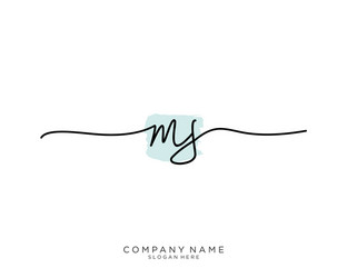 Ms initial handwriting logo design Royalty Free Vector Image