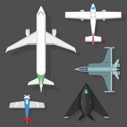 Airplane top view plane Royalty Free Vector Image