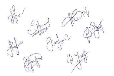 Hand drawn fake autograph sample Royalty Free Vector Image
