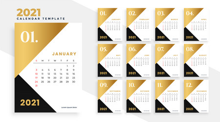 Black and gold weekly planner template Royalty Free Vector
