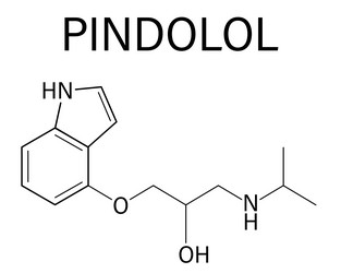 Pindolol beta blocker molecule skeletal formula Vector Image