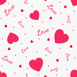Red love seamless pattern with hearts Royalty Free Vector