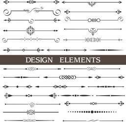 Calligraphic dividers and dashes Royalty Free Vector Image