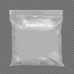 Black and white realistic polyethylene bag Vector Image