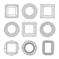 Beautiful template hand drawn frames Royalty Free Vector