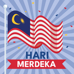 Hari merdeka lettering postcard Royalty Free Vector Image