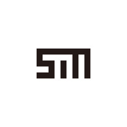 Letter sm square geometric symbol simple logo Vector Image
