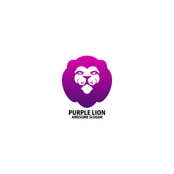 Fire with lion face logo design gradient color Vector Image