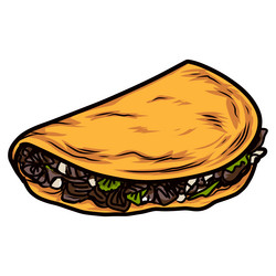 Tacos birria taco quesabirria drawing art Vector Image