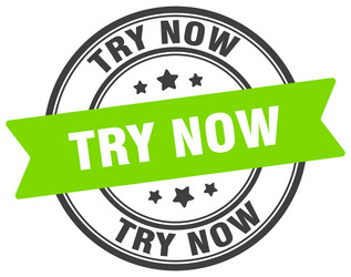 Try now stamp label on transparent Royalty Free Vector Image