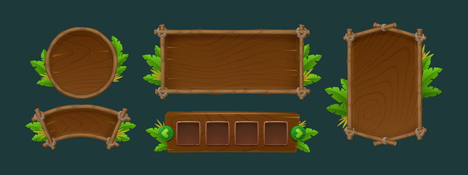 Wood ui board frame and life heart slider cartoon Vector Image