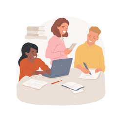 Cross-age peer tutoring isolated cartoon Vector Image