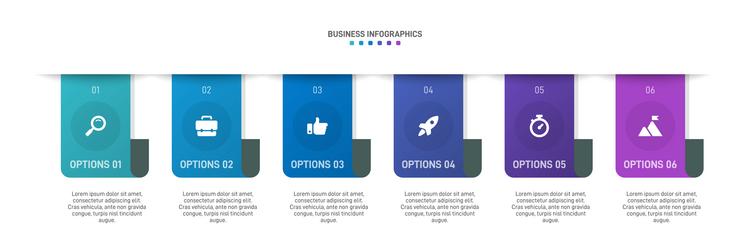 Horizontal progress bar featuring 6 arrow-shaped Vector Image
