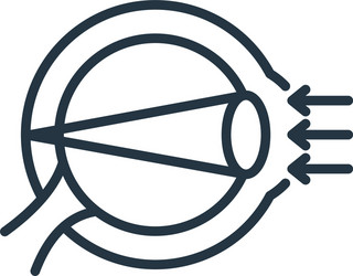 Hyperopia icon editable stroke Royalty Free Vector Image