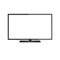 Realistic led tv screen front view mockup glossy Vector Image