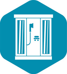 Hygiene shower cabin icon simple stall Royalty Free Vector