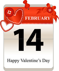 Valentines day calendar Royalty Free Vector Image