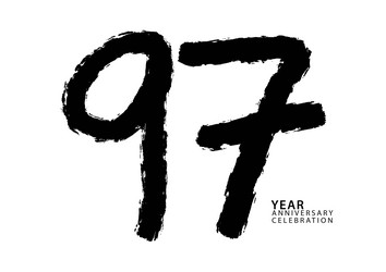 97 year anniversary celebration black color Vector Image