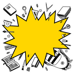 Back to school background cartoon comics Vector Image